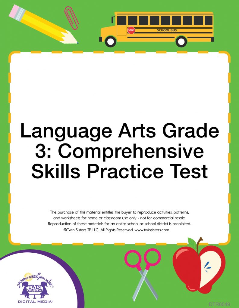 Language Arts Grade 3: Comprehensive Skills Practice Test | Twin Sisters