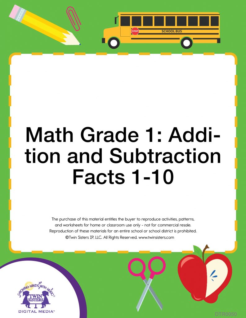 Math Grade 1: Addition And Subtraction Facts 1-10 | Twin Sisters
