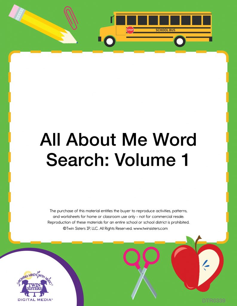 All About Me Word Search: Volume 1 | Twin Sisters