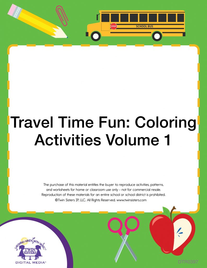 Travel Time Fun: Coloring Activities Volume 1 | Twin Sisters